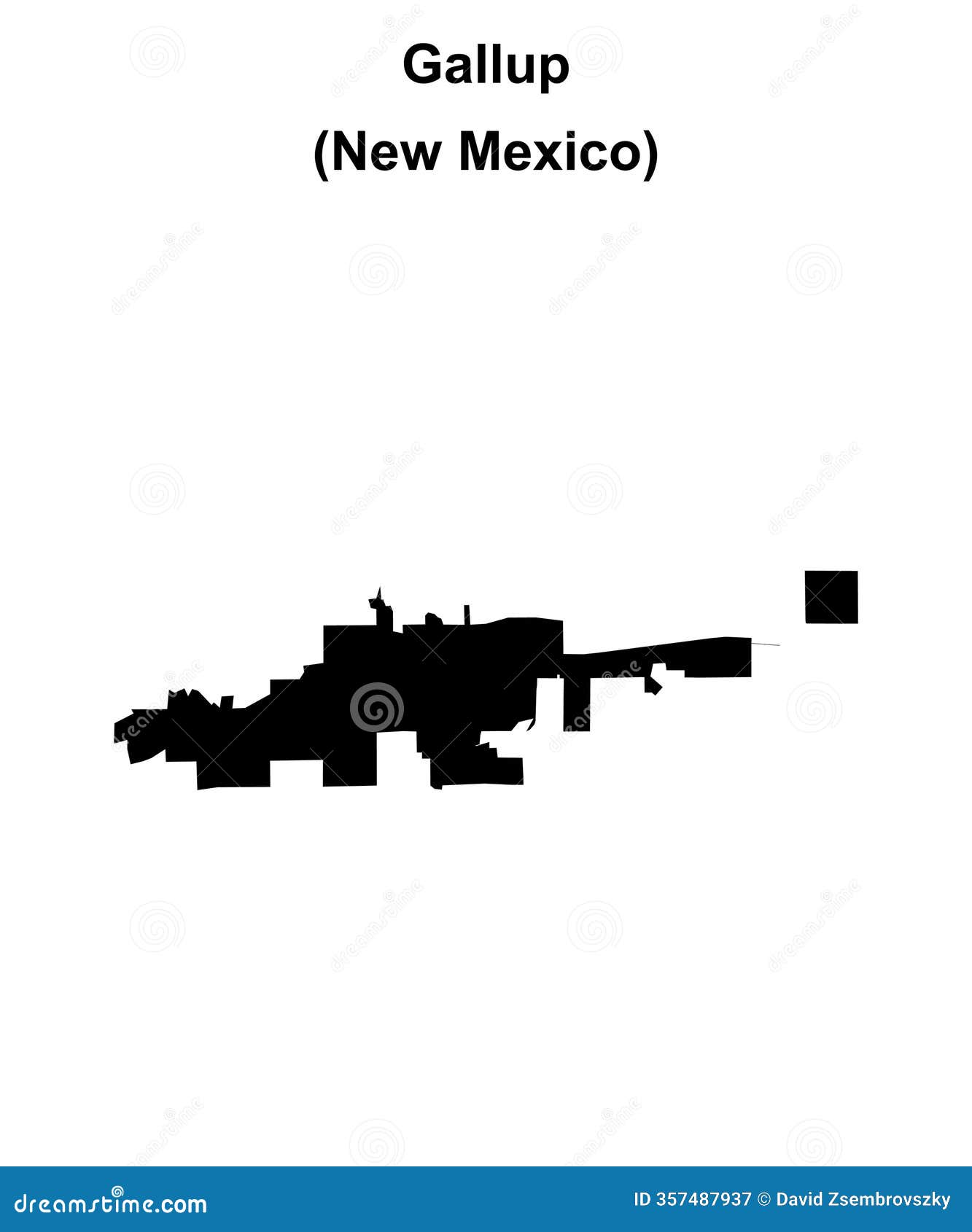 Gallup outline map stock vector. Illustration of area - 357487937