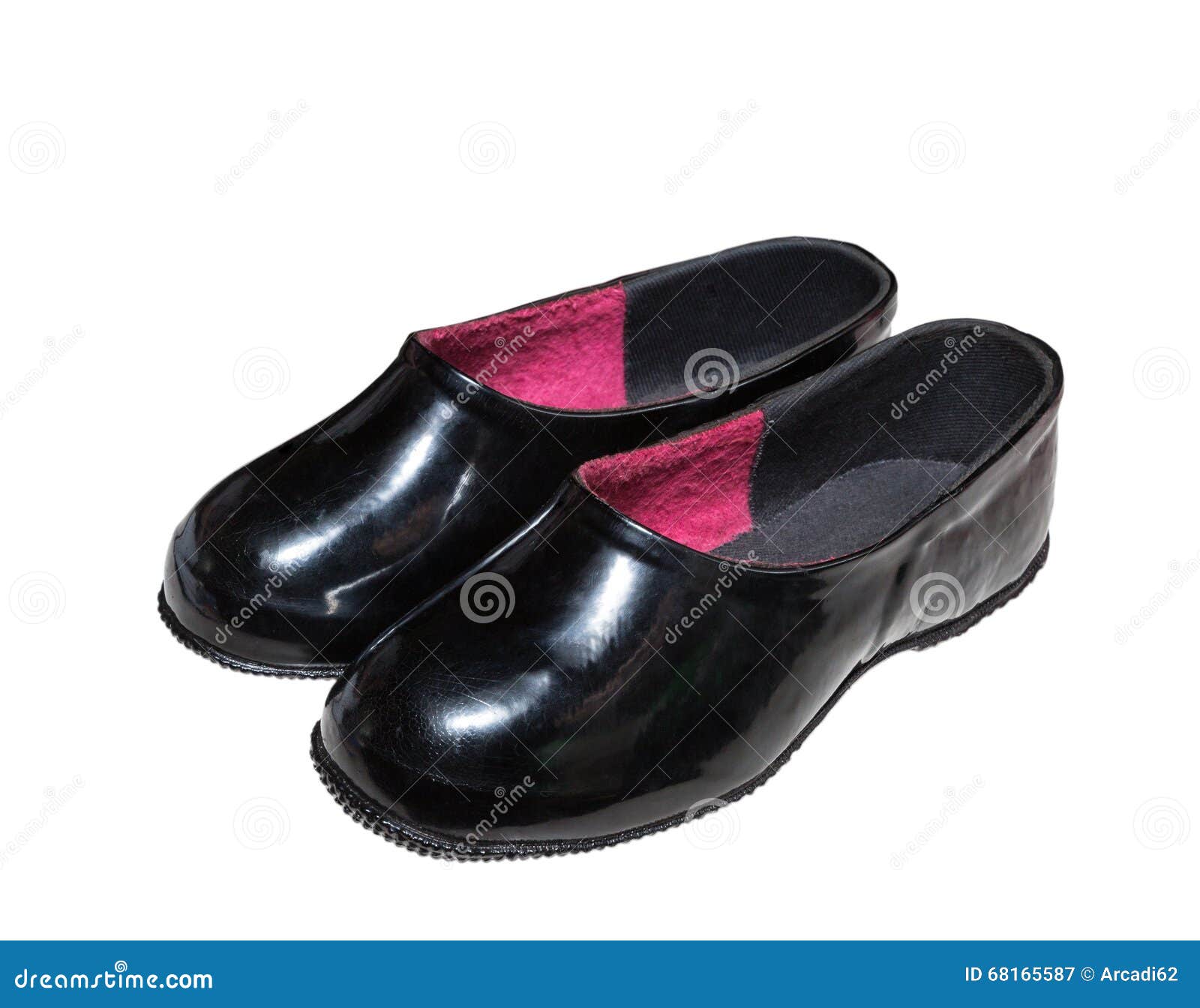 Galoschen, Gummistiefel stockbild. Bild von getrennt - 68165587
