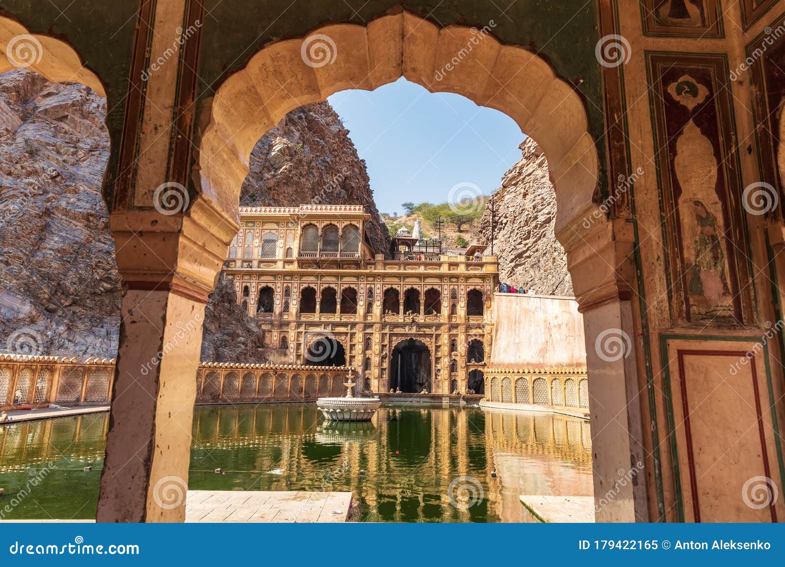 Galta Ji or Monkey Temple in Jaipur, the Lower Tank View Stock Image ...