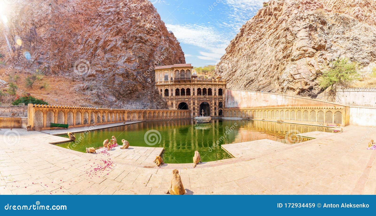 Galta Ji Or Monkey Temple In Jaipur. Ancient Hindu Temple In Jauipir ...