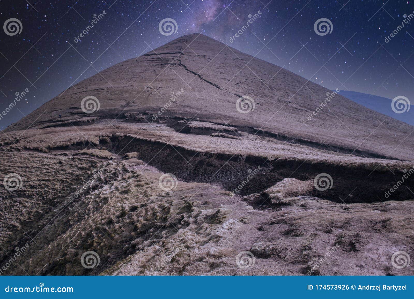Galtymore Mountain Under Starry Sky Stock Photo - Image of europe ...