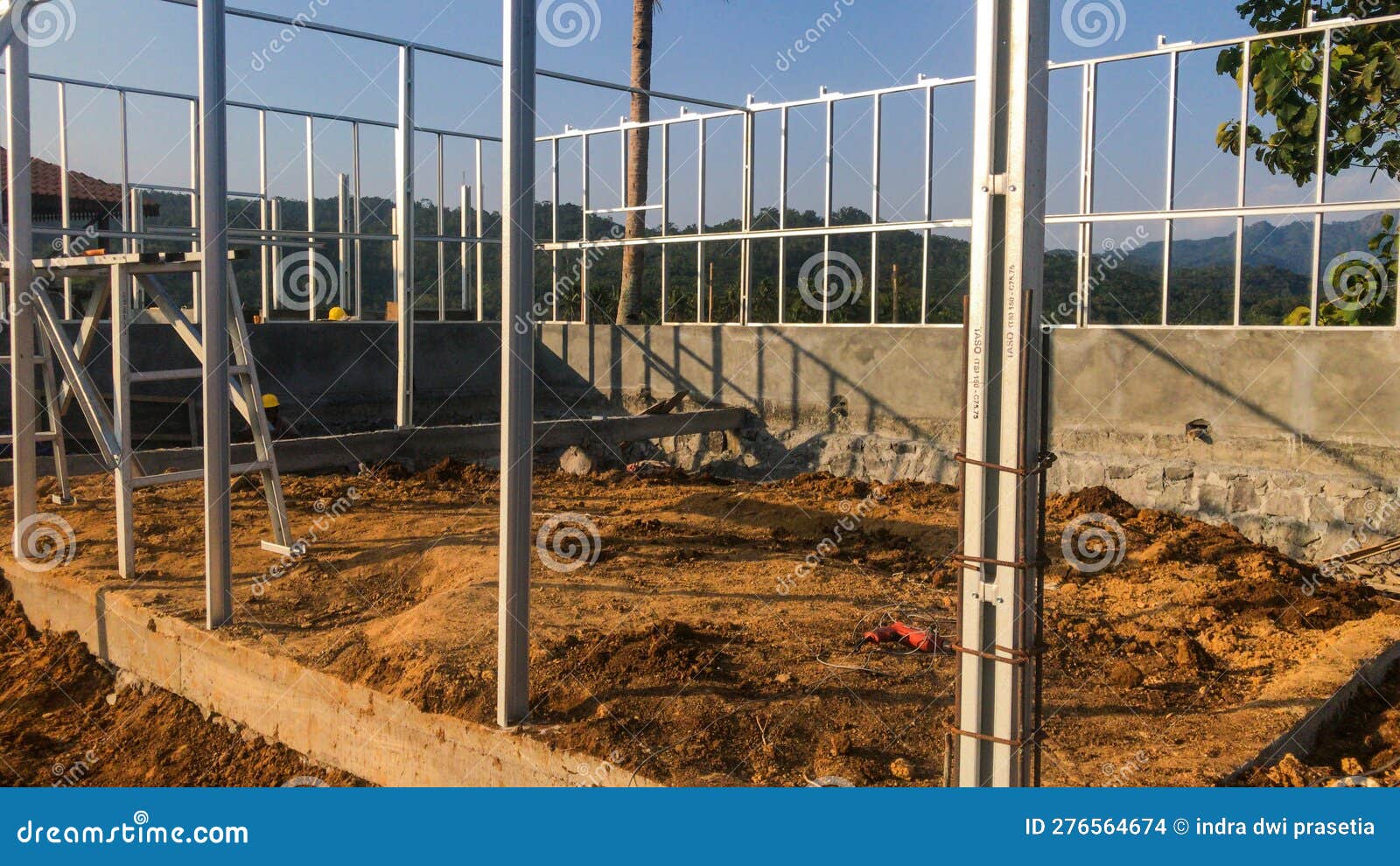 Galvalum Columns Support Walls for Permanent Semi Buildings Stock Photo ...