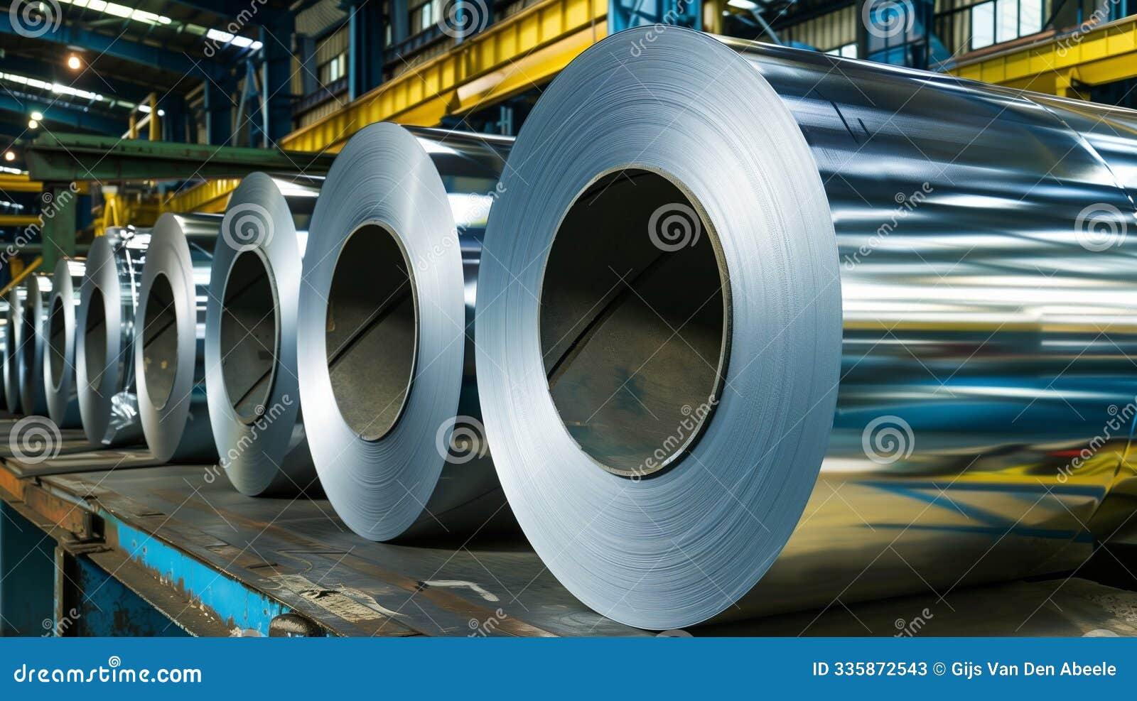 Galvalume Sheet Metal Rolls in Industrial Warehouse Stock Illustration ...