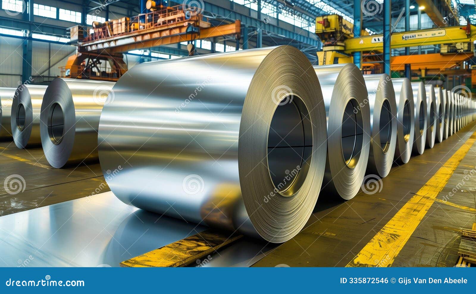 Galvalume Sheet Metal Rolls in Industrial Warehouse Stock Illustration ...