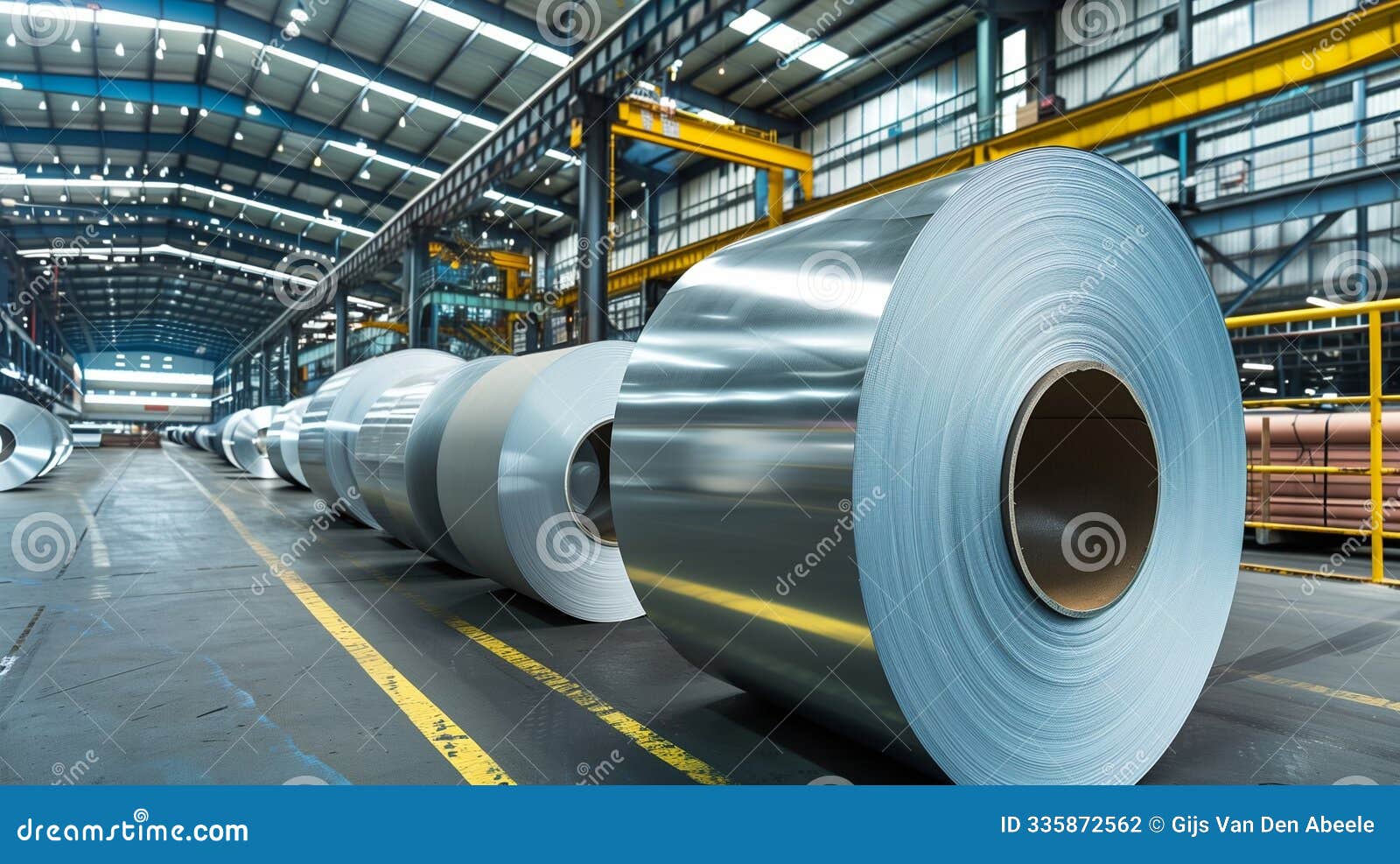 Galvalume Sheet Metal Rolls in Industrial Warehouse Stock Illustration ...