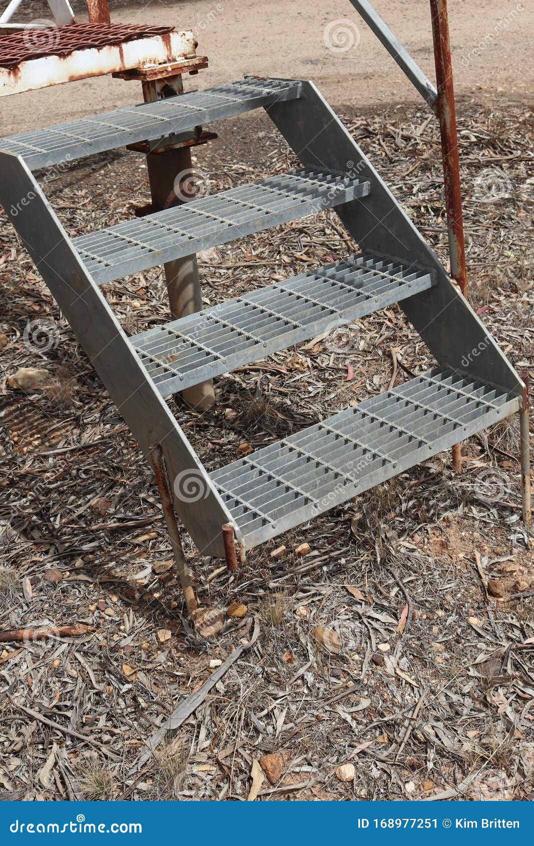 Galvanised Metal Open Bar Industrial Grating Steps Stock Image - Image ...