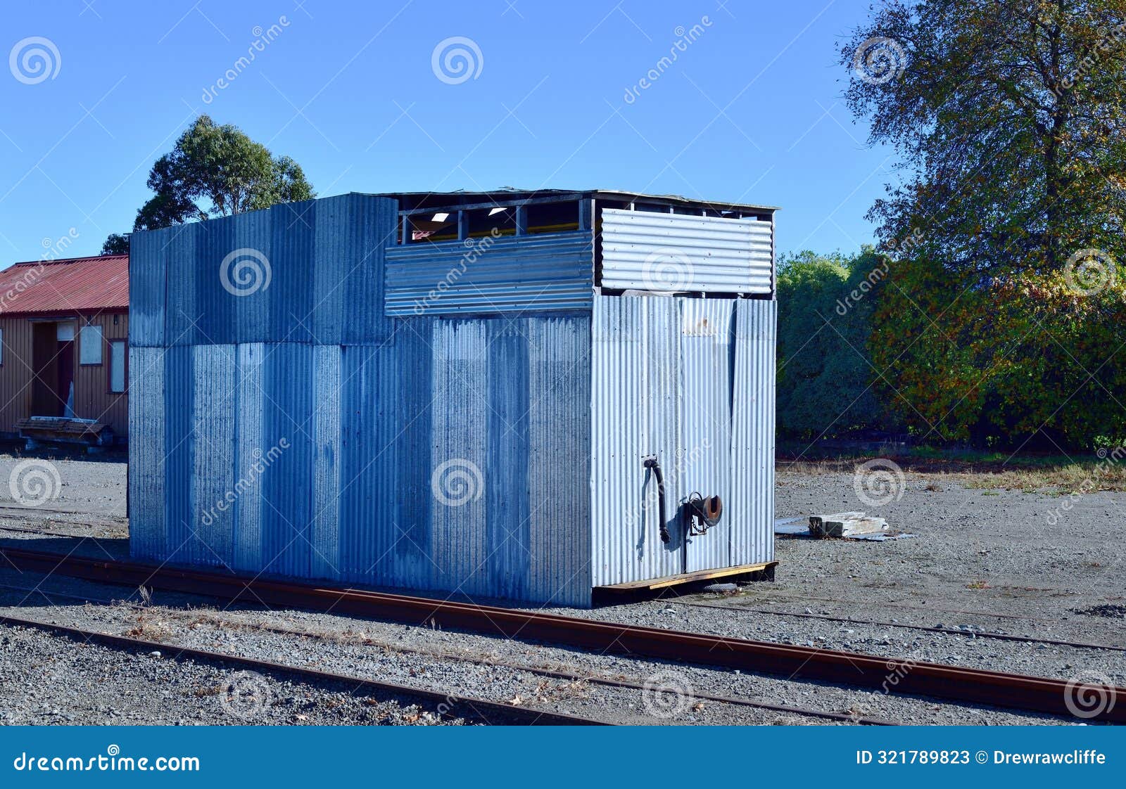 Galvanised Sheeted Changing Carriage In The Sidings At Carterton Stock ...
