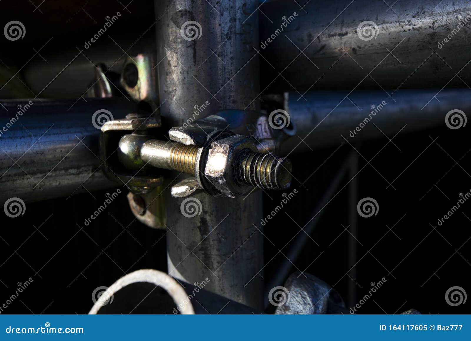 Scaffold pole connection stock image. Image of construction - 164117605
