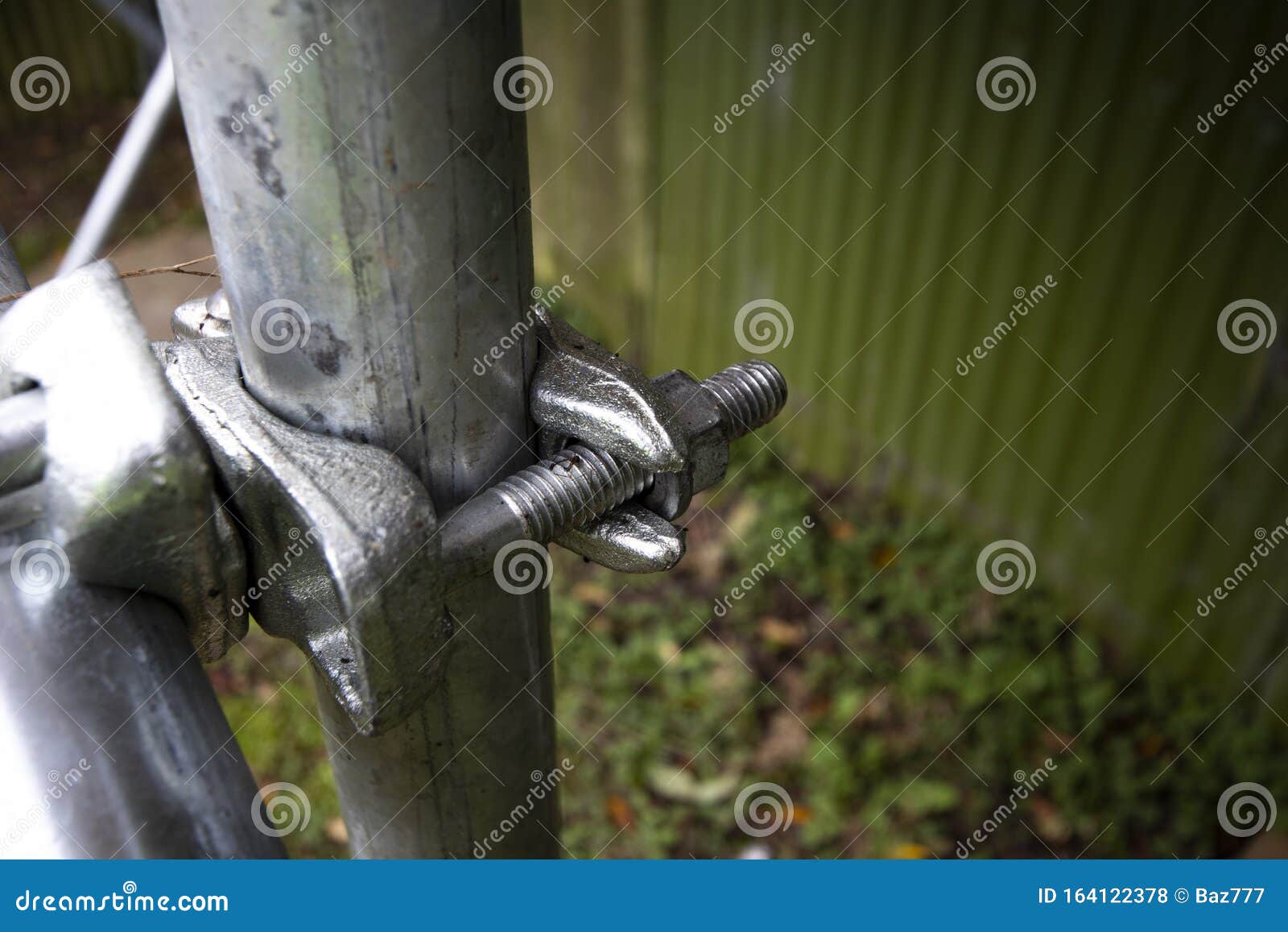 Scaffold pole connection stock photo. Image of galvanising - 164122378