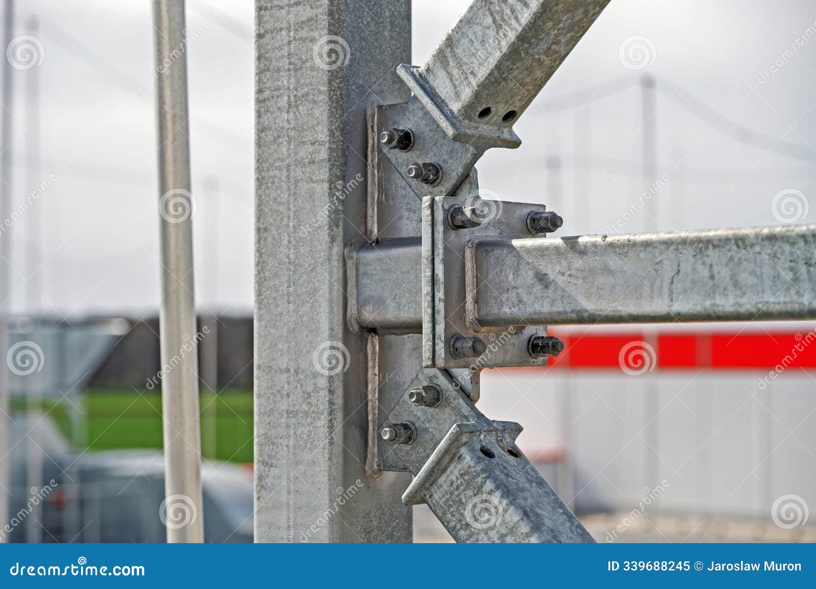 Galvanized Bolted Connection of Steel Elements of Framework Stock Image ...