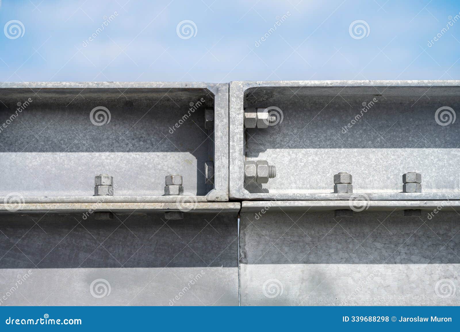 Galvanized Bolted Connection of Steel Elements of Framework Stock Photo ...