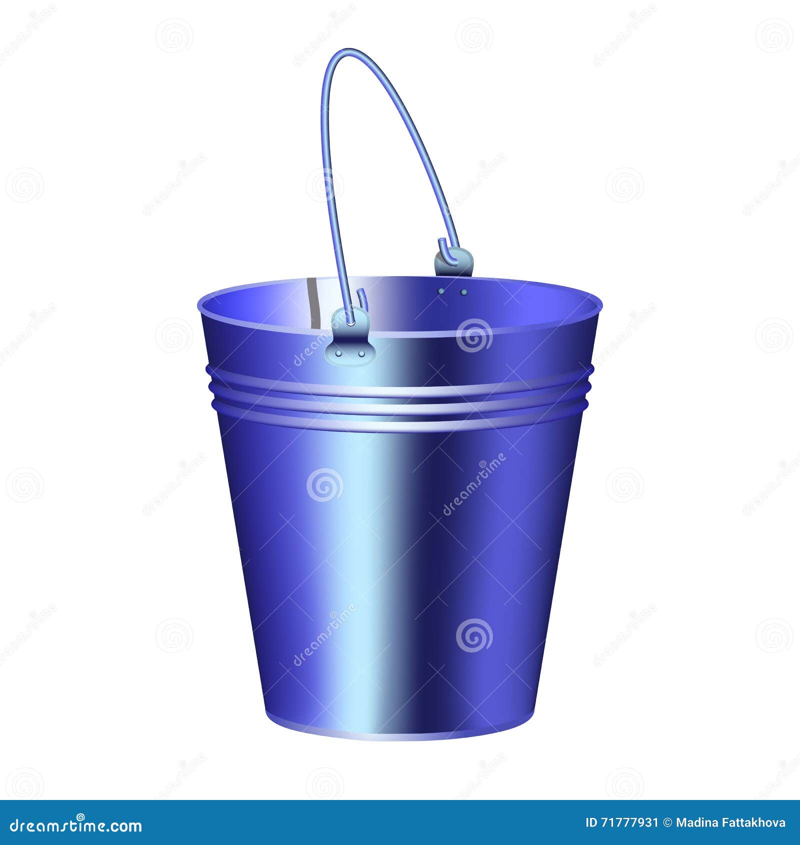 Galvanized iron new bucket stock vector. Illustration of pail - 71777931
