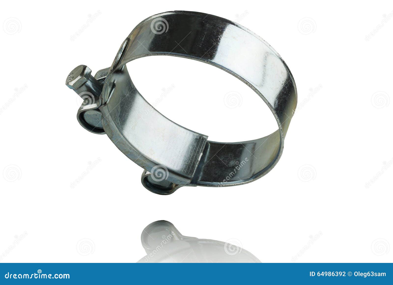 Galvanized metal clamp stock photo. Image of tool, round - 64986392