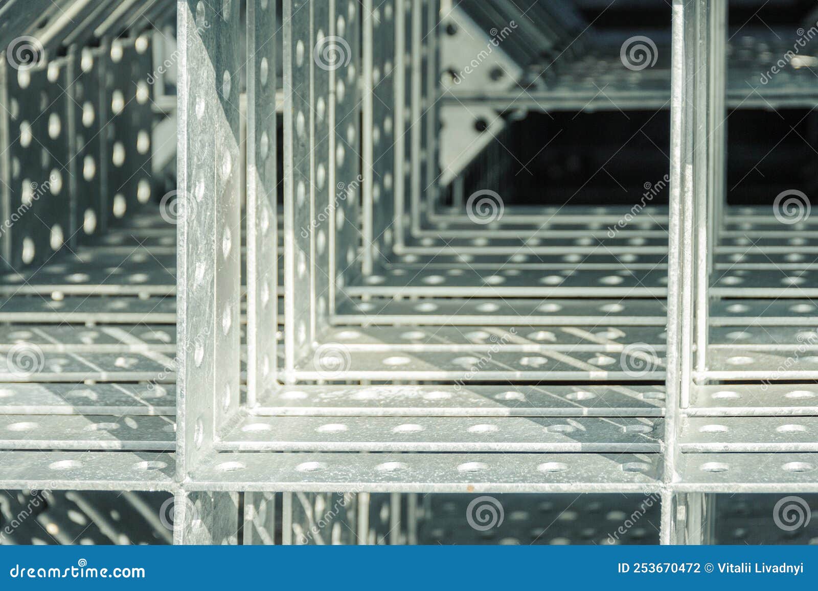 Galvanized metal elements stock photo. Image of site - 253670472