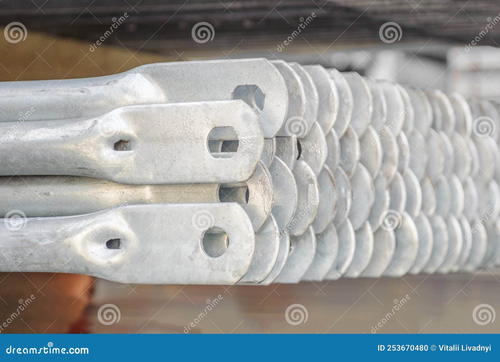 Galvanized Metal Elements of Scaffolding Stock Photo - Image of ...
