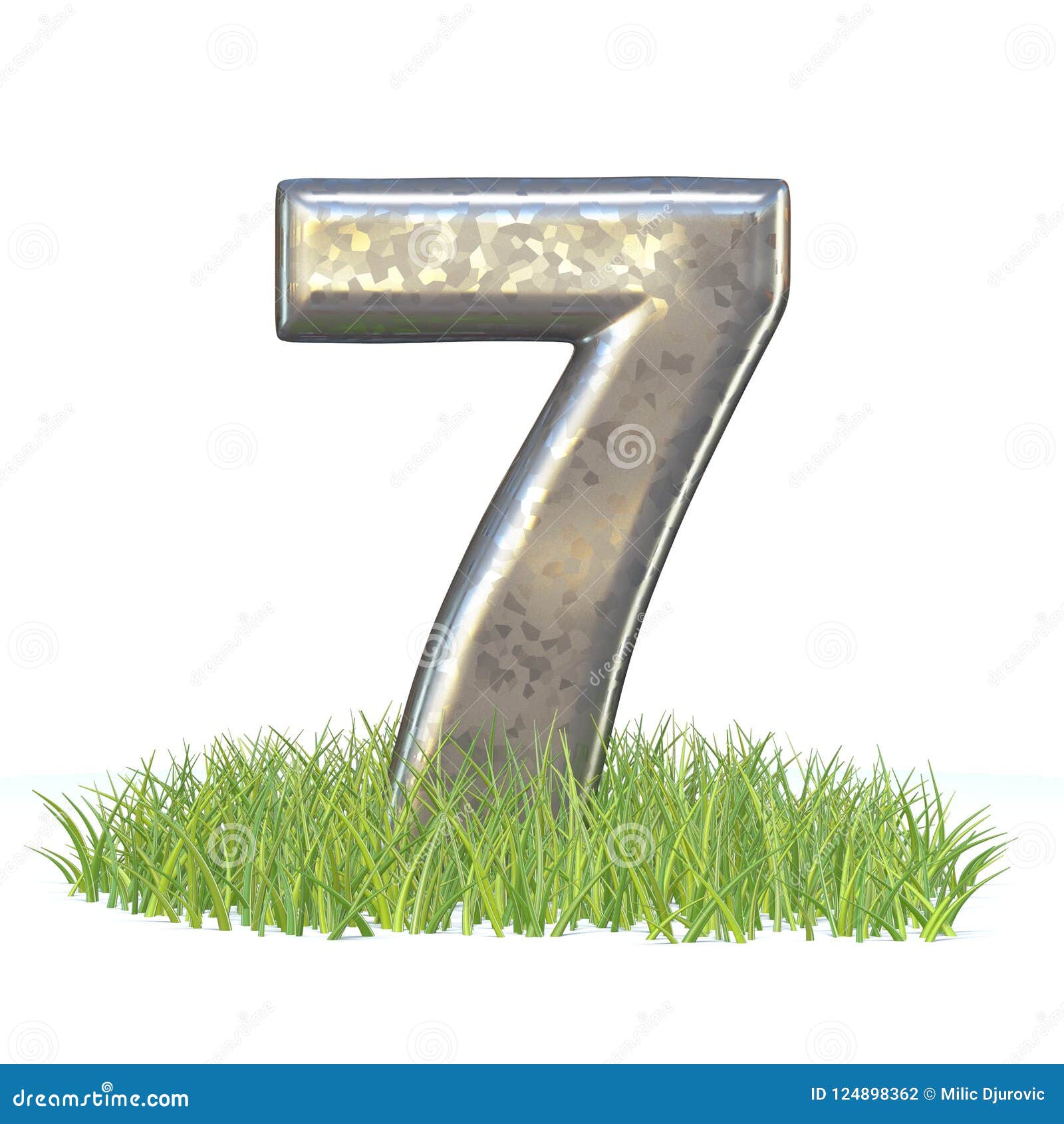 Galvanized Metal Font Letter D In Grass 3D Royalty-Free Cartoon ...