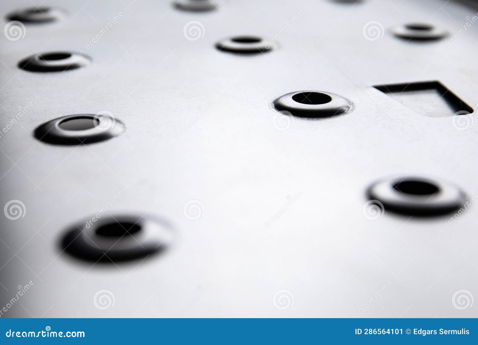 Galvanized Metal Plate Surface with Holes. Industrial Style and ...