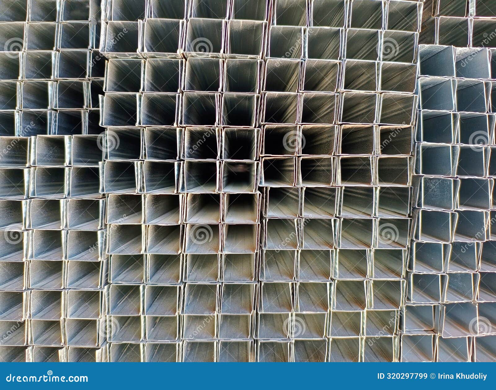 Galvanized Metal Profile Folded on a Rack Stock Image - Image of metal ...