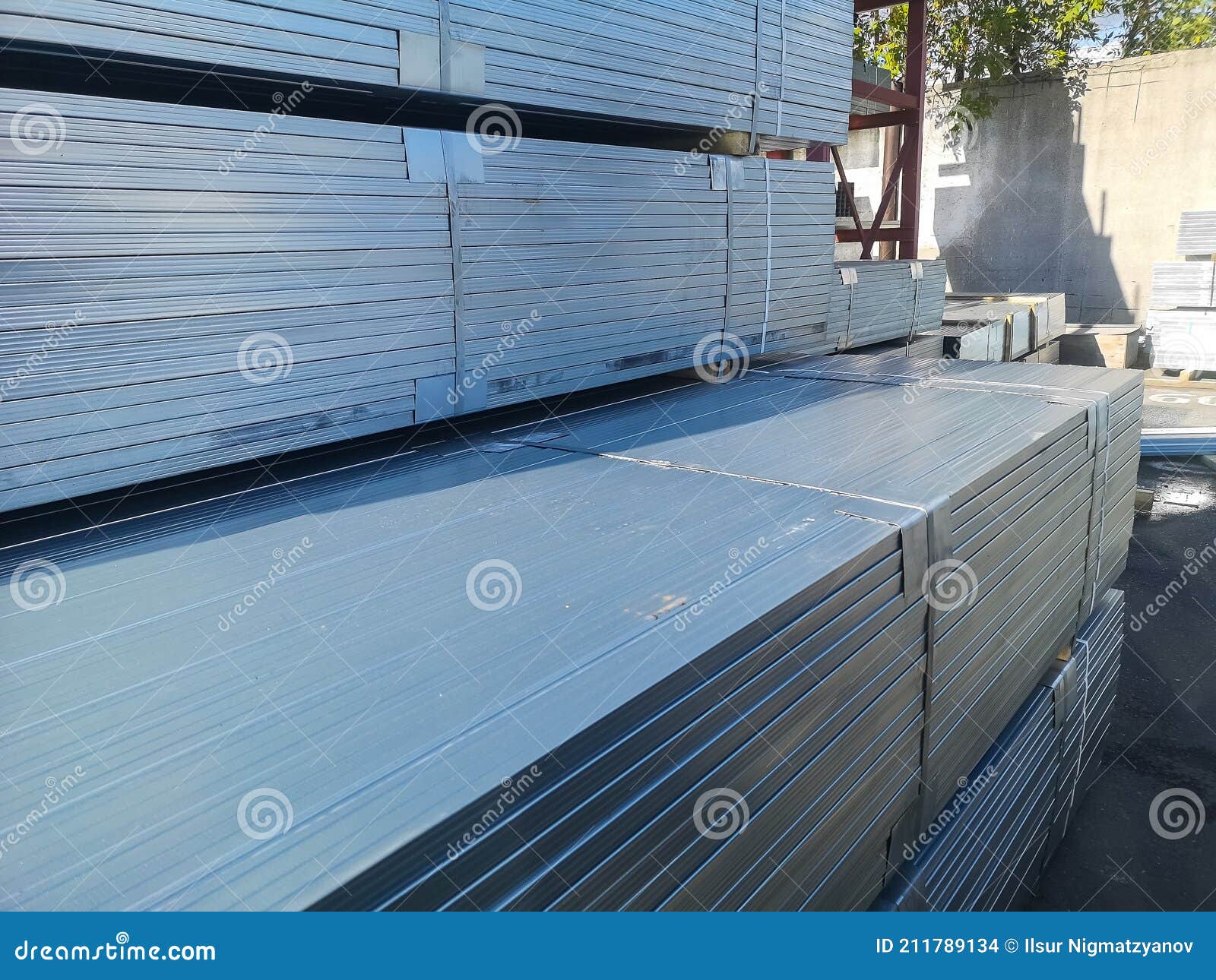 Galvanized Metal Profiles for Construction Work are Packaged at the ...
