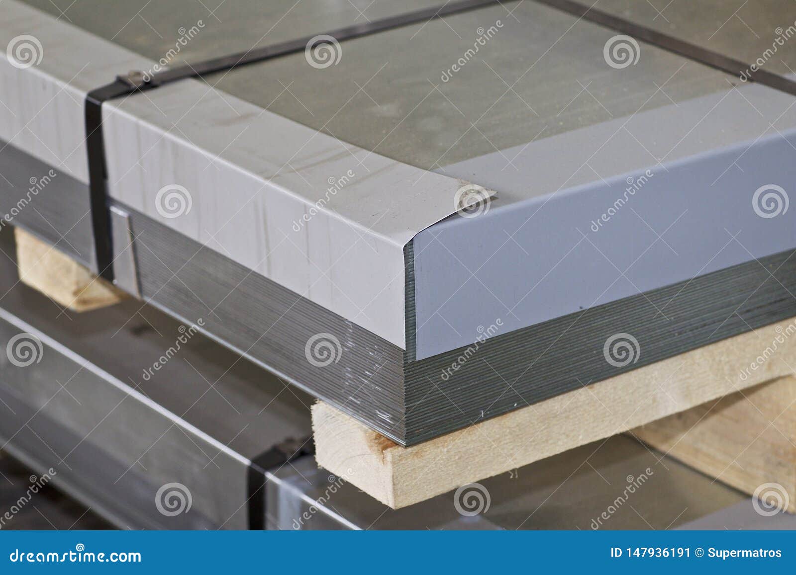 Galvanized Sheet in Packs in Metal Products Warehouse Stock Image ...
