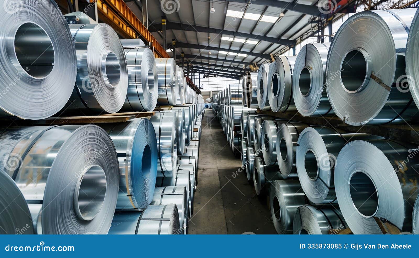 Sheet Steel Roll Wrapped With Packing Tape. Metal Rolling Production ...