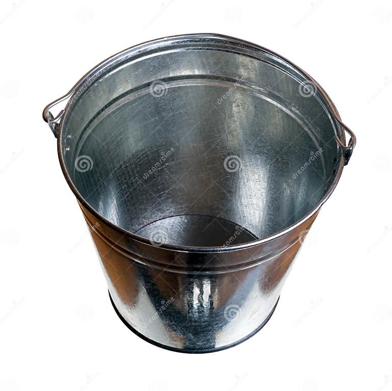 Galvanized steel bucket stock photo. Image of silver, iron - 9628206