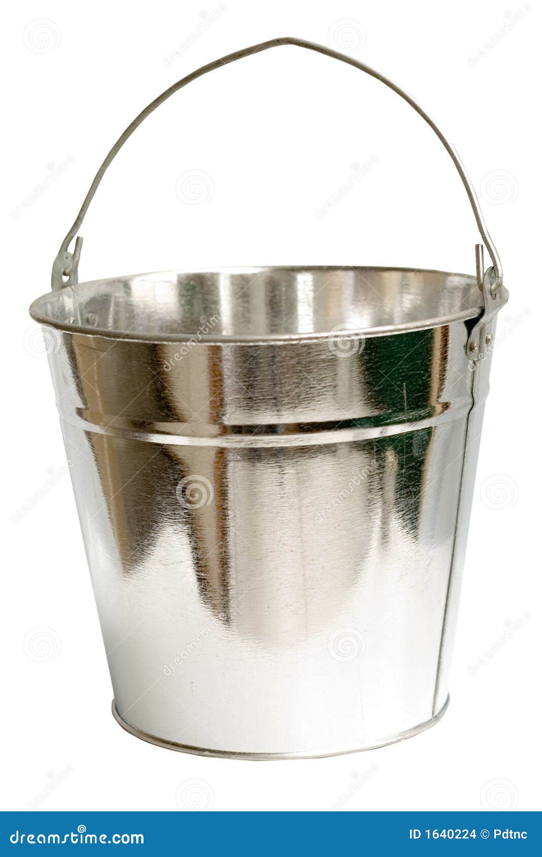 Galvanized Steel Bucket Filled With Boiled Crawfish. Side View On Wood ...