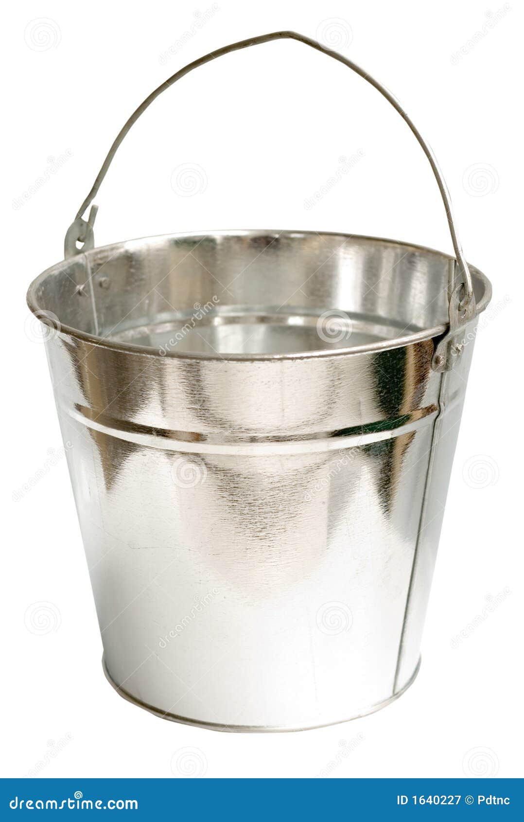 Galvanized Steel Bucket Filled With Boiled Crawfish. Side View On Wood ...