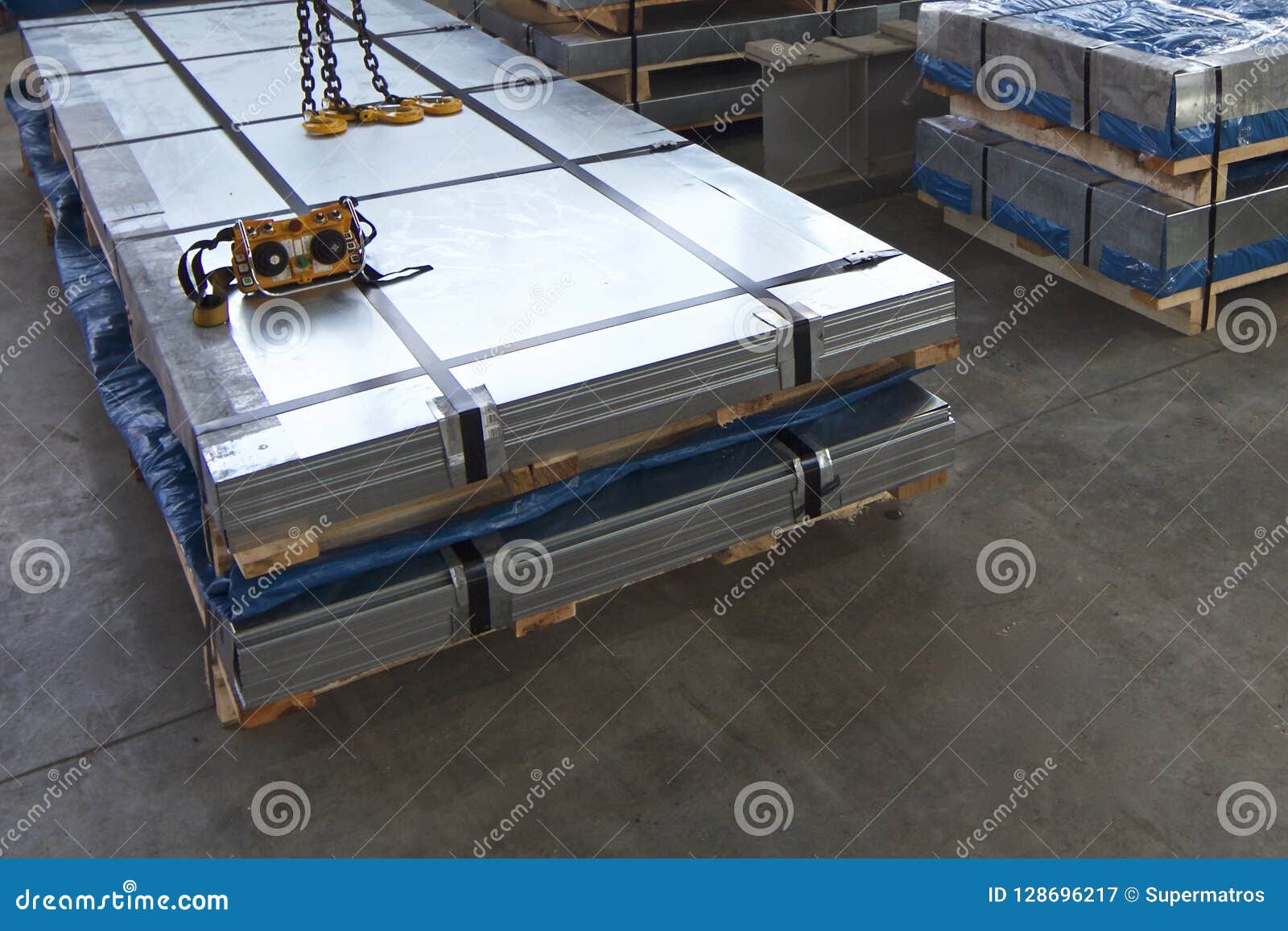 Galvanized Steel Sheets in Packs Stock Image - Image of pack, rolled ...