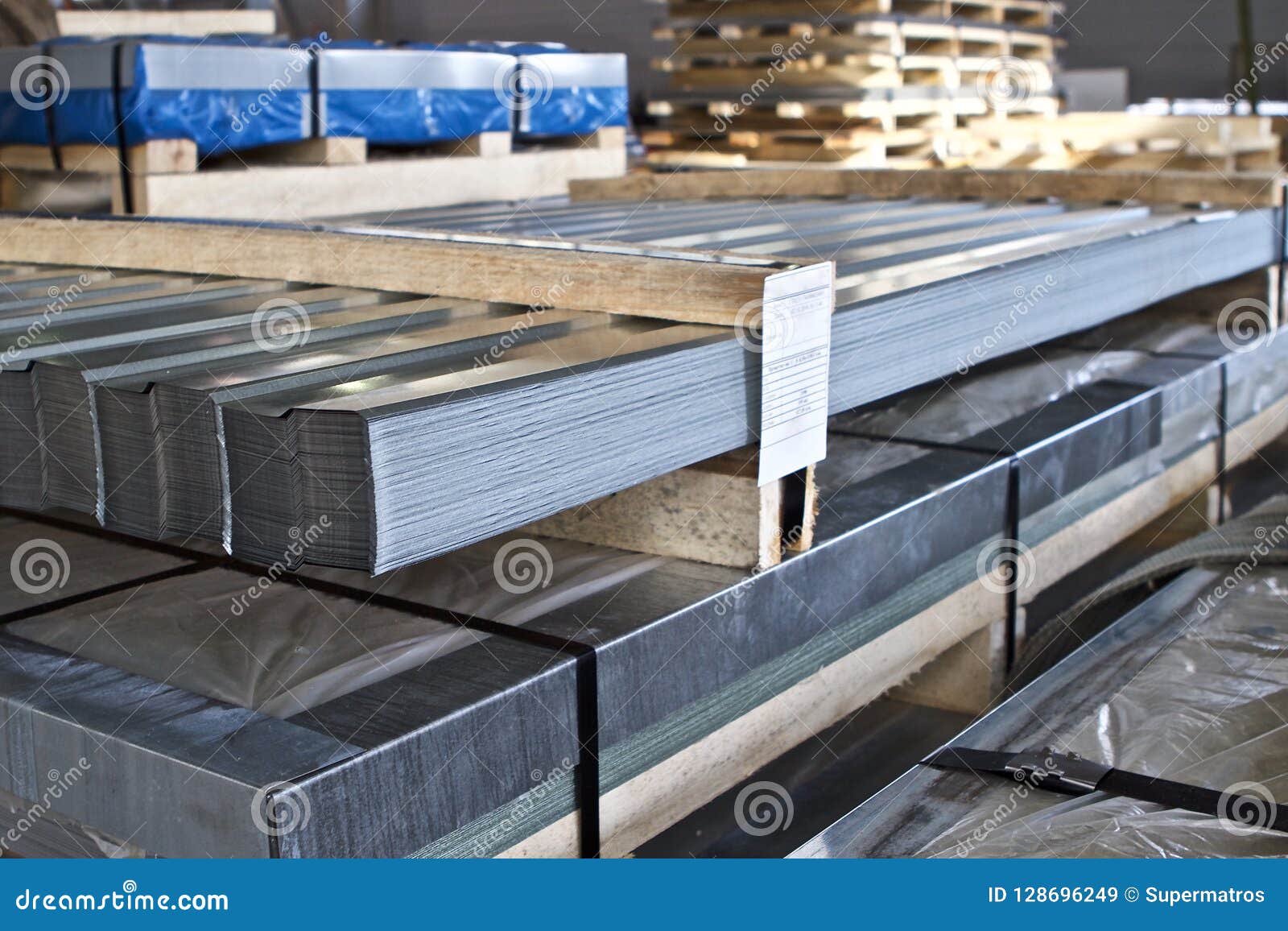 Galvanized Steel Sheets in Packs Stock Image - Image of batch ...