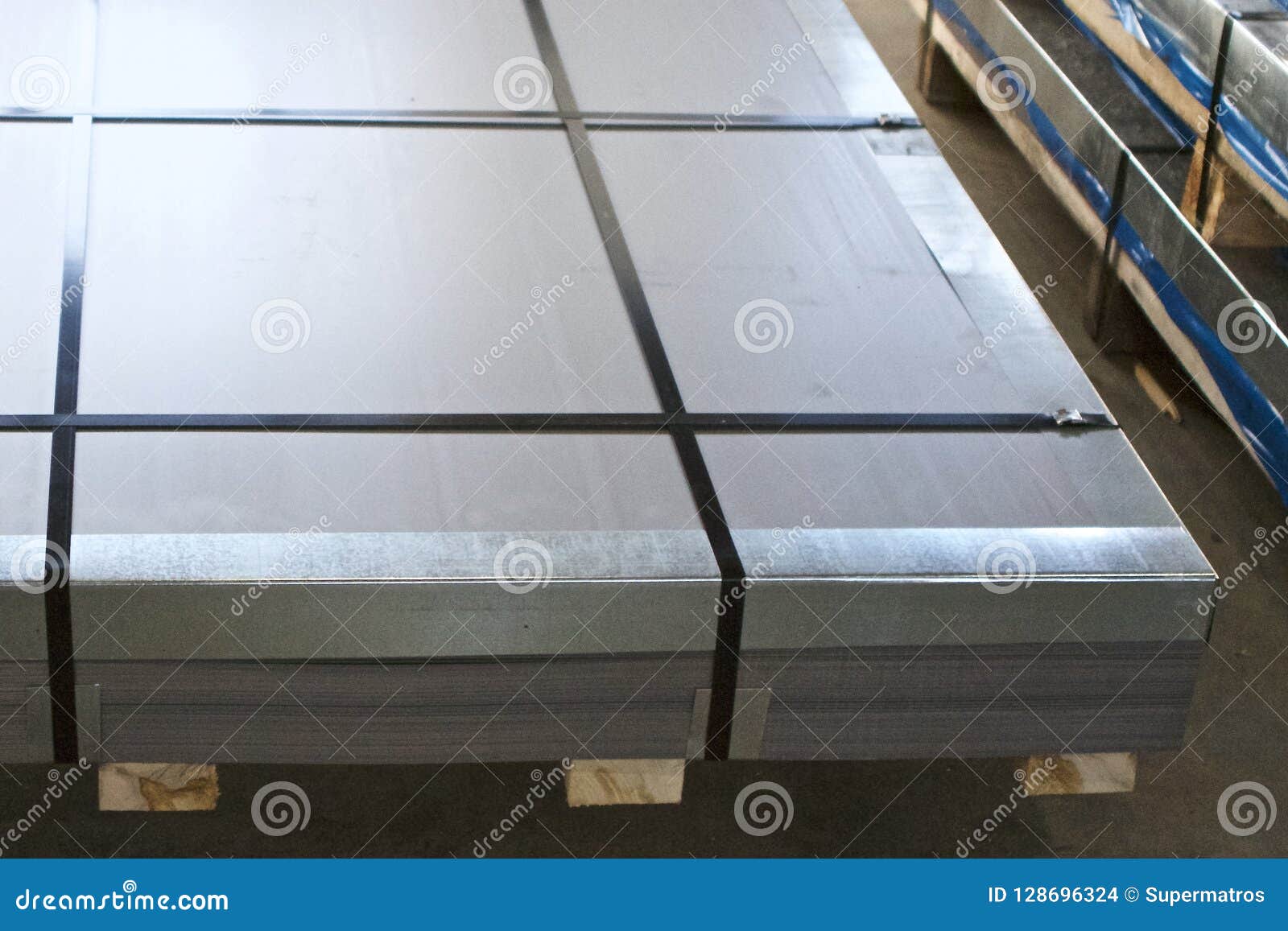 Galvanized Steel Sheets in Packs Stock Photo - Image of steel, package ...