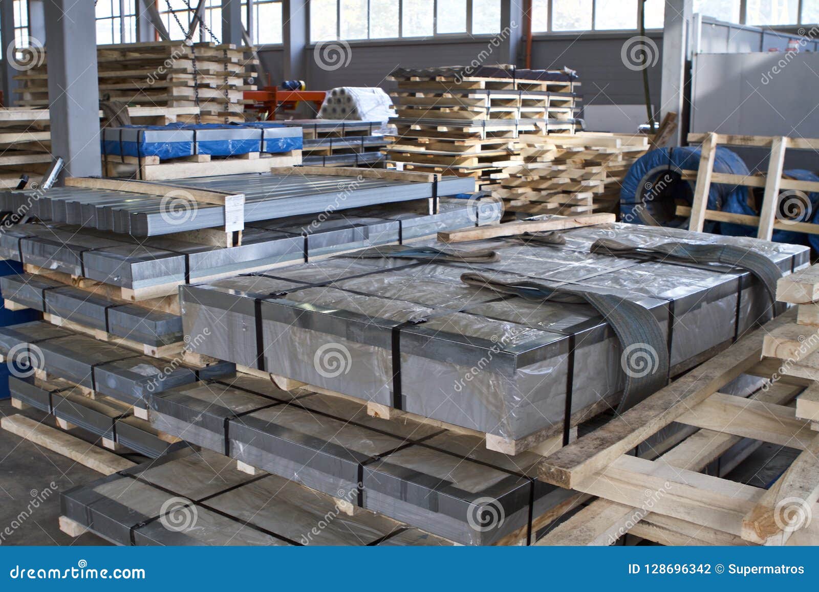 Galvanized Steel Sheets in Packs Stock Photo - Image of package ...