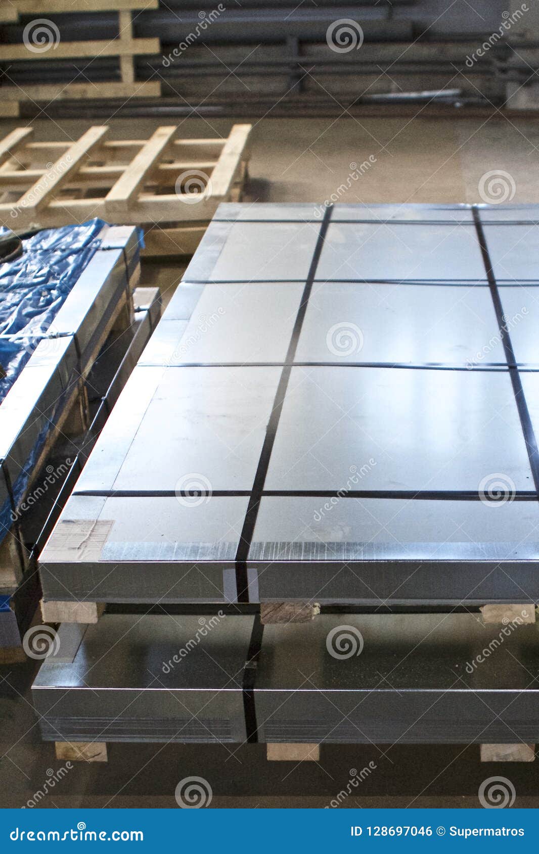 Galvanized Steel Sheets in Packs Stock Photo - Image of steel, sheet ...