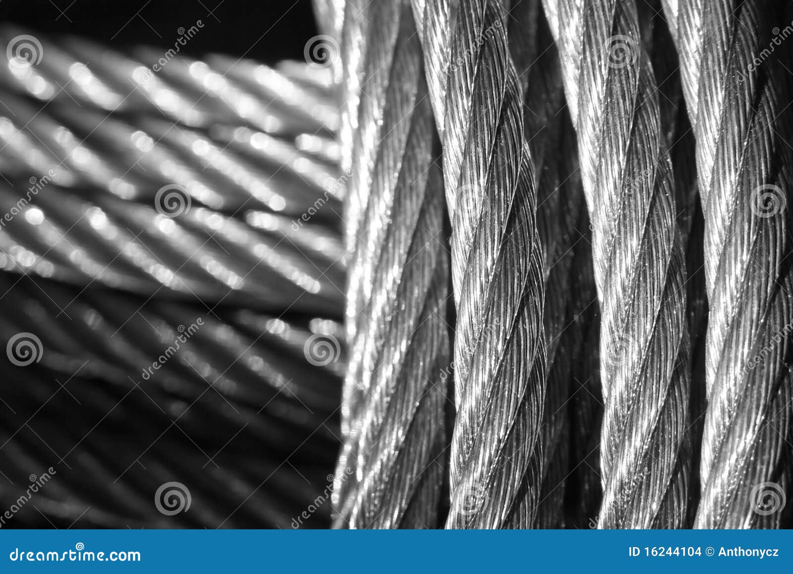 Galvanized wire rope stock photo. Image of metal, power - 16244104