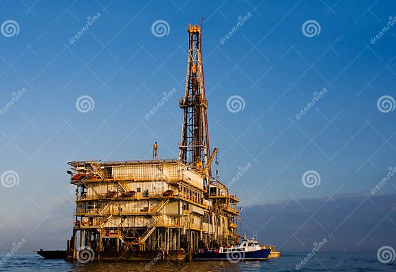 Galveston Bay Rig stock image. Image of ocean, drilling - 6533213
