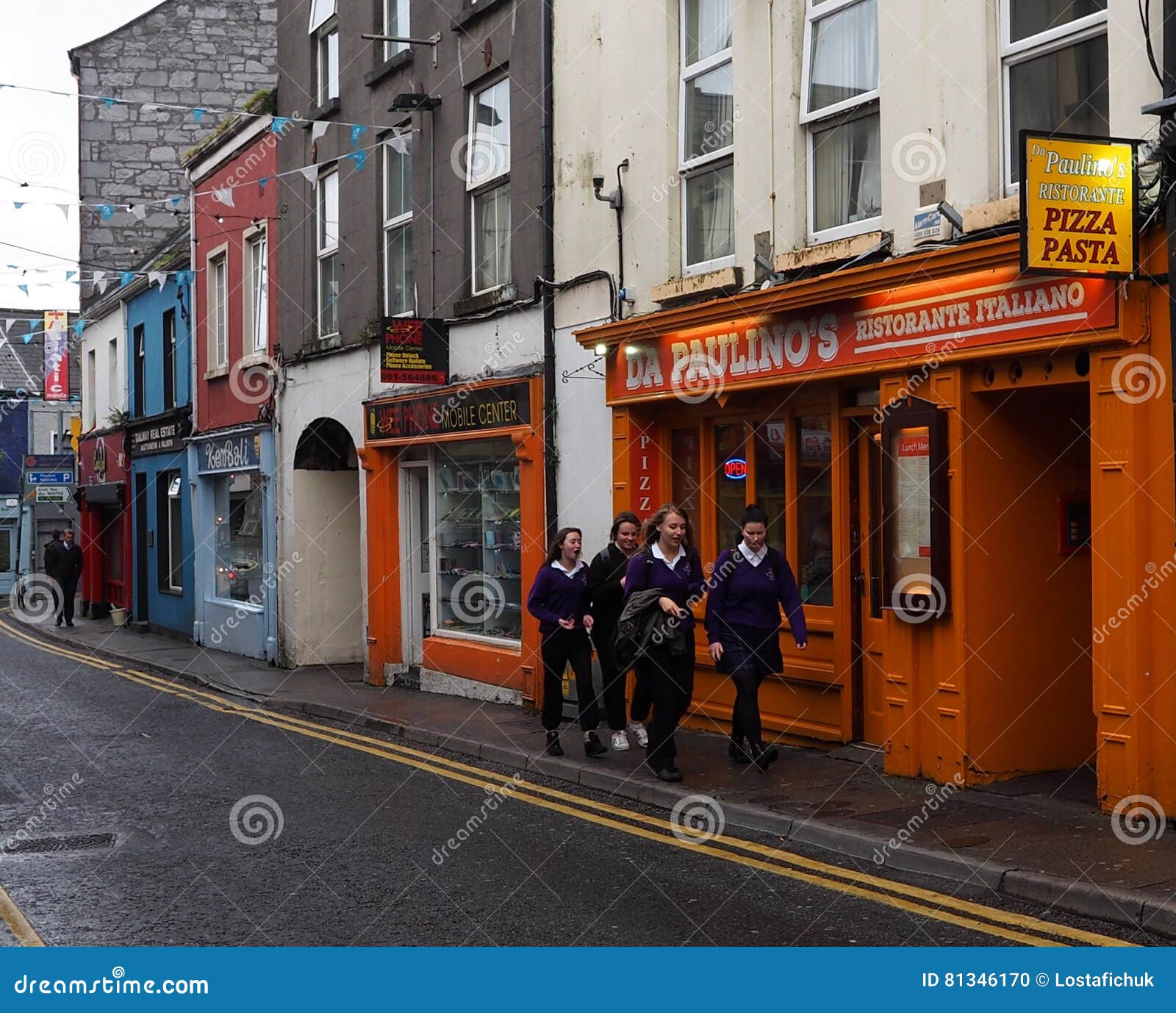 Galway Ireland Street Scene with Students Editorial Image - Image of ...