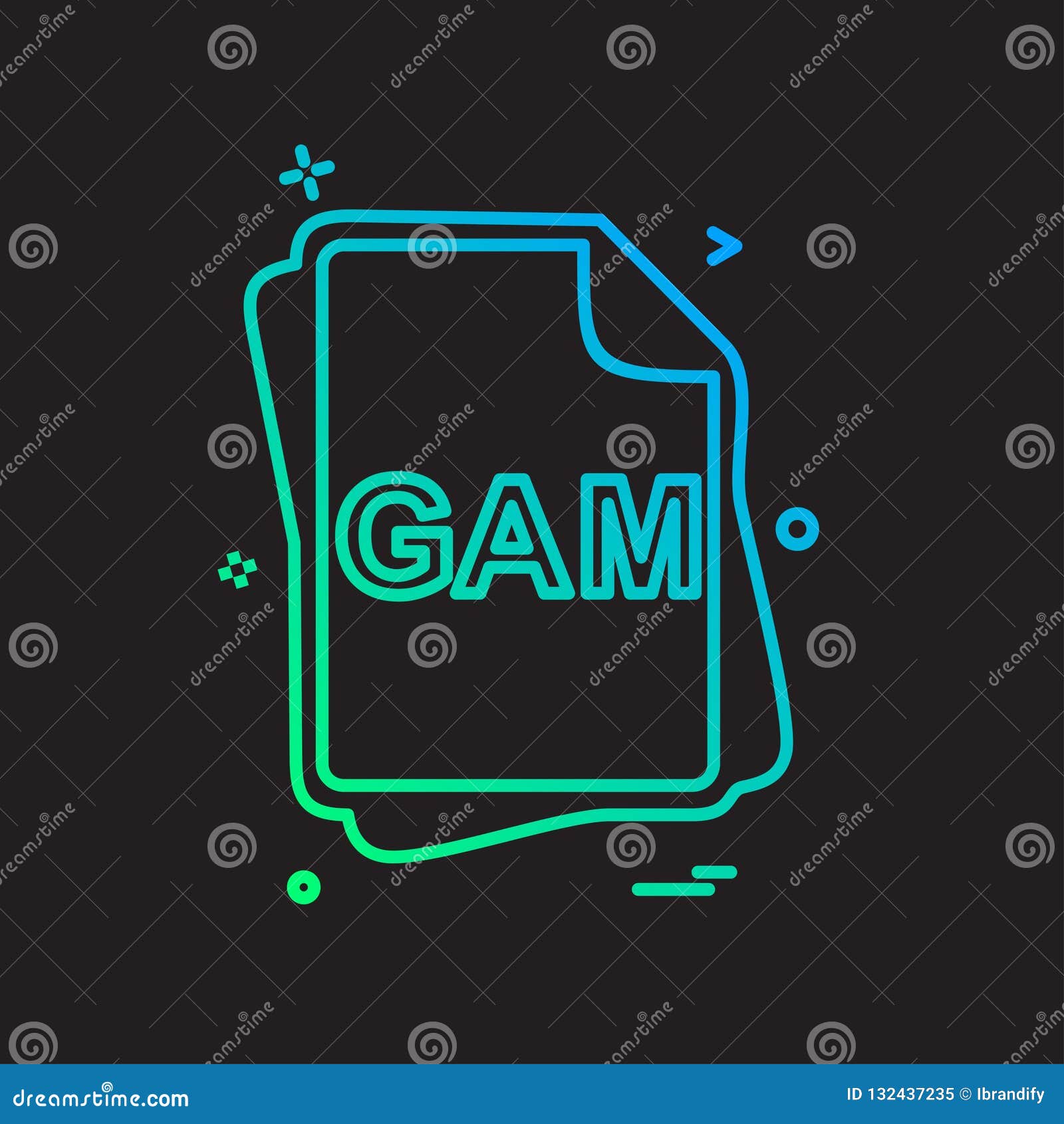 GAM File Type Icon Design Vector Stock Vector - Illustration of program ...