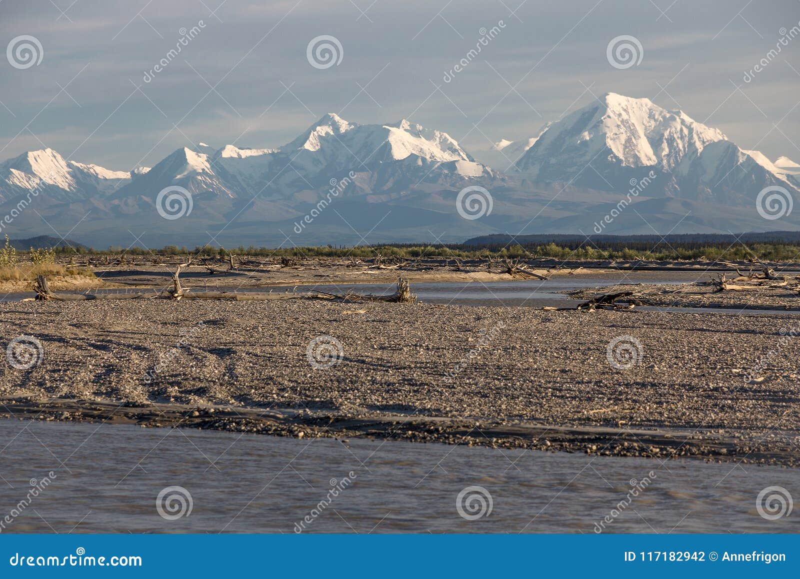 Gama De Alaska Poderosa Y Nevada Cerca Del Empalme Del Delta, Alaska ...
