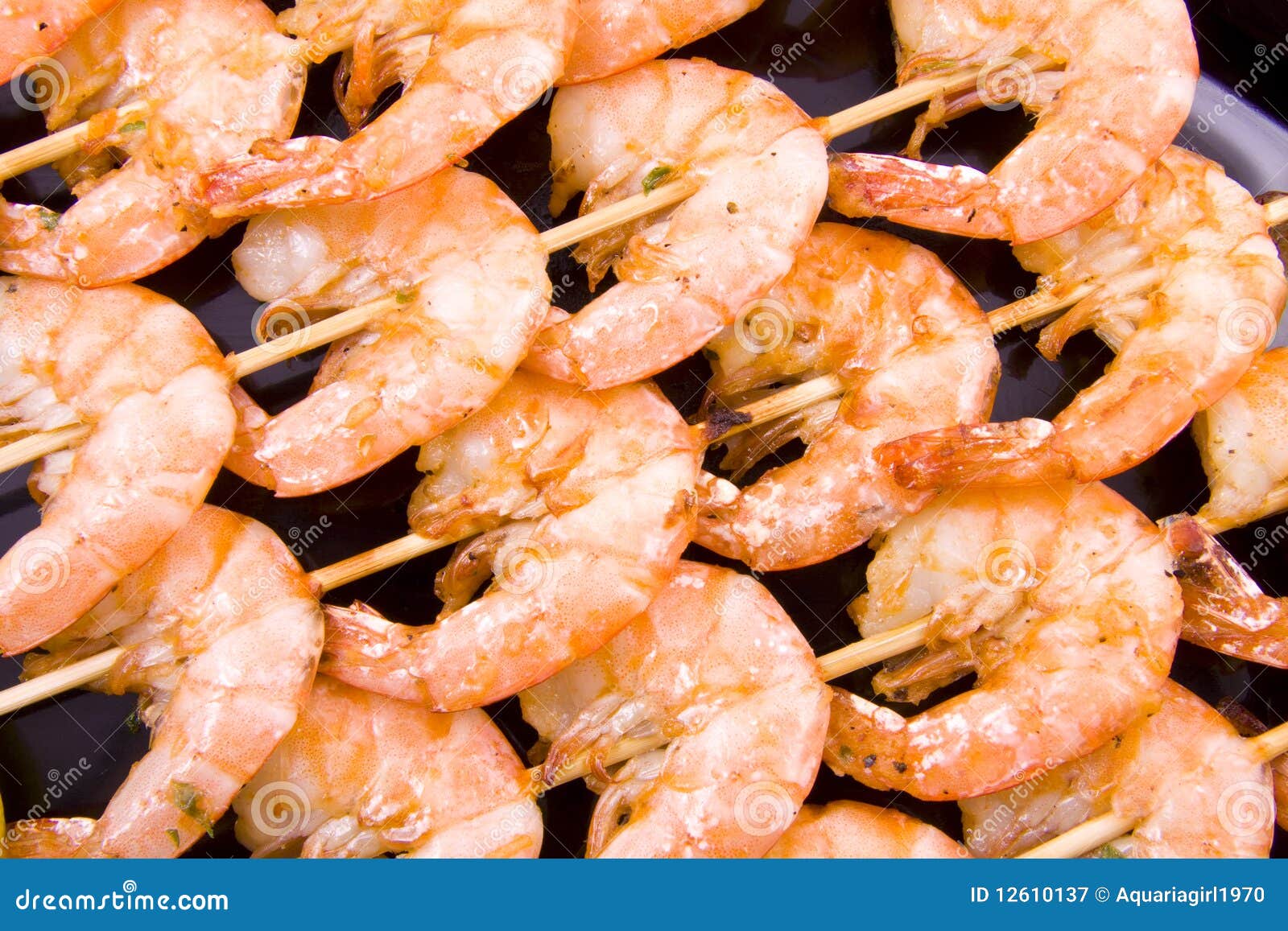 Gamba kebabs stock image. Image of shellfish, dish, sticks - 12610137