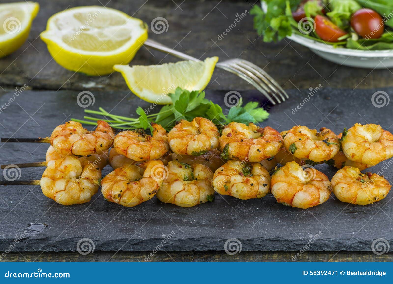 Gambas Del Rey En Los Pinchos Imagen de archivo - Imagen de primer ...