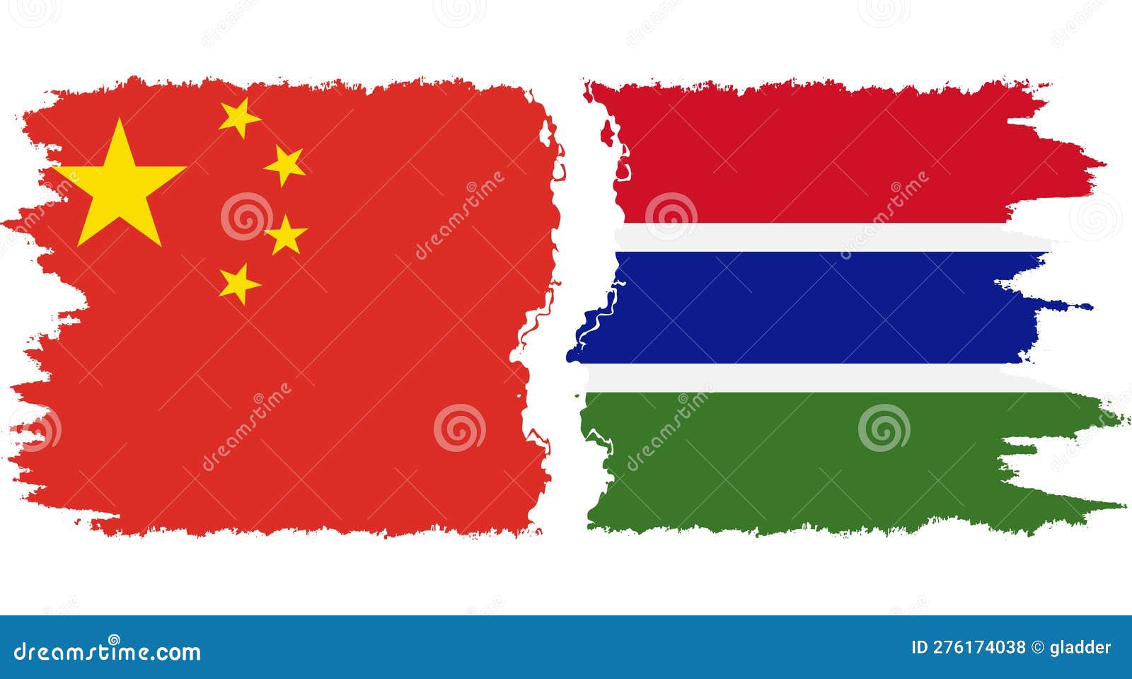 Gambia and China Grunge Flags Connection Vector Stock Vector ...