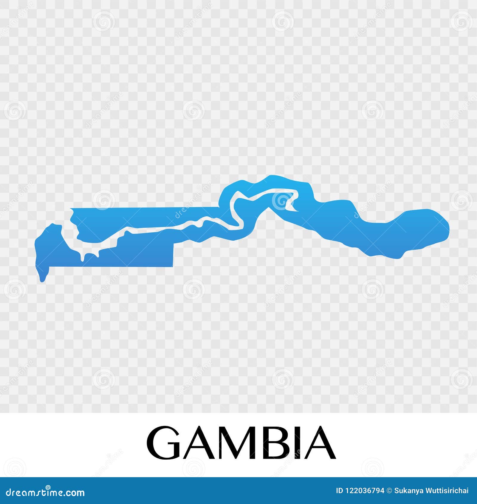 Gambia Map in Africa Continent Illustration Design Stock Vector ...