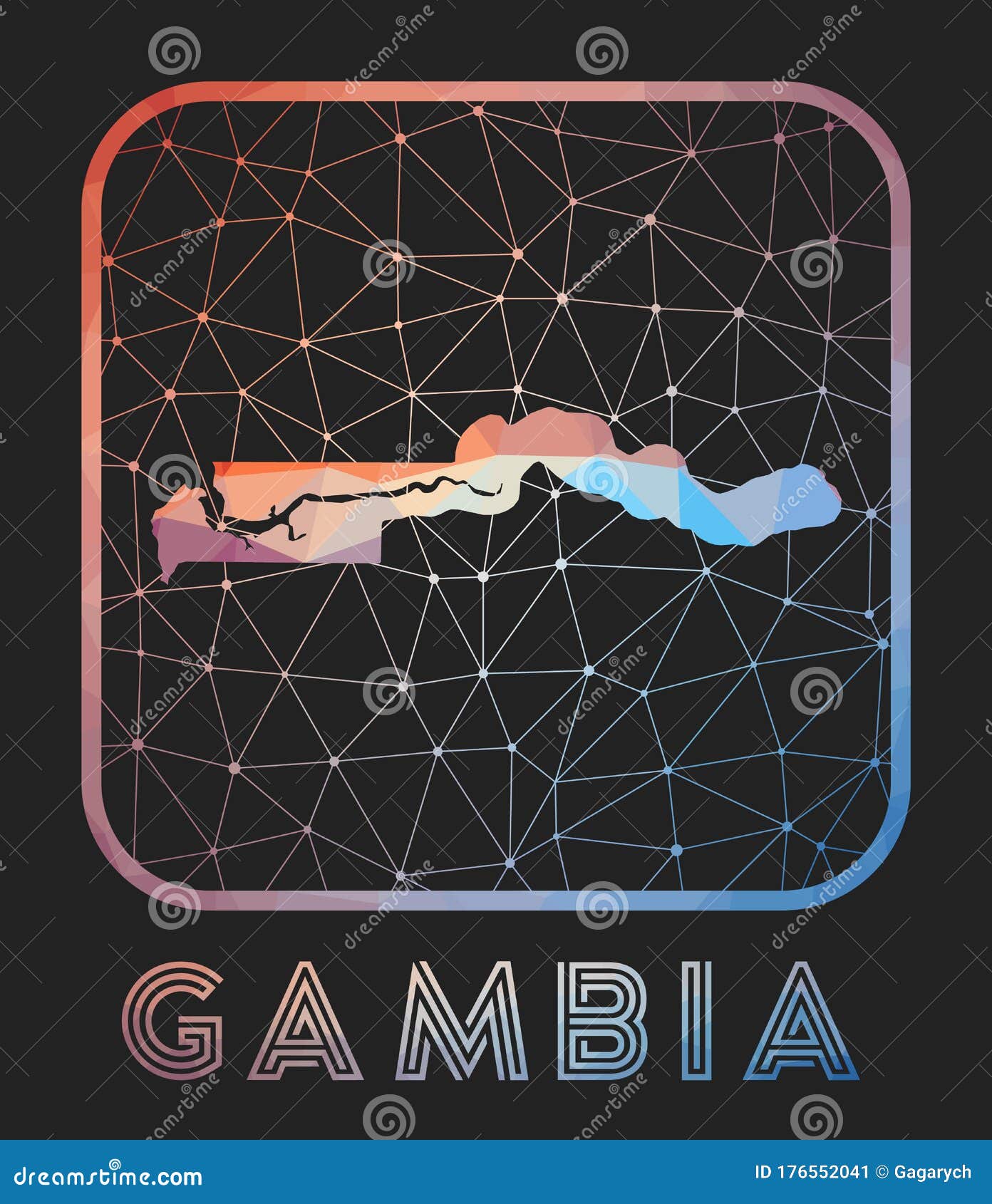 Gambia map design. stock vector. Illustration of element - 176552041
