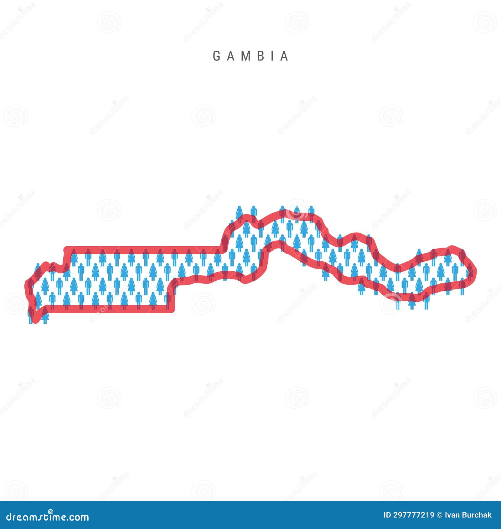 The Gambia People Icon Map Stylized Vector Silhouette Of The Gambia