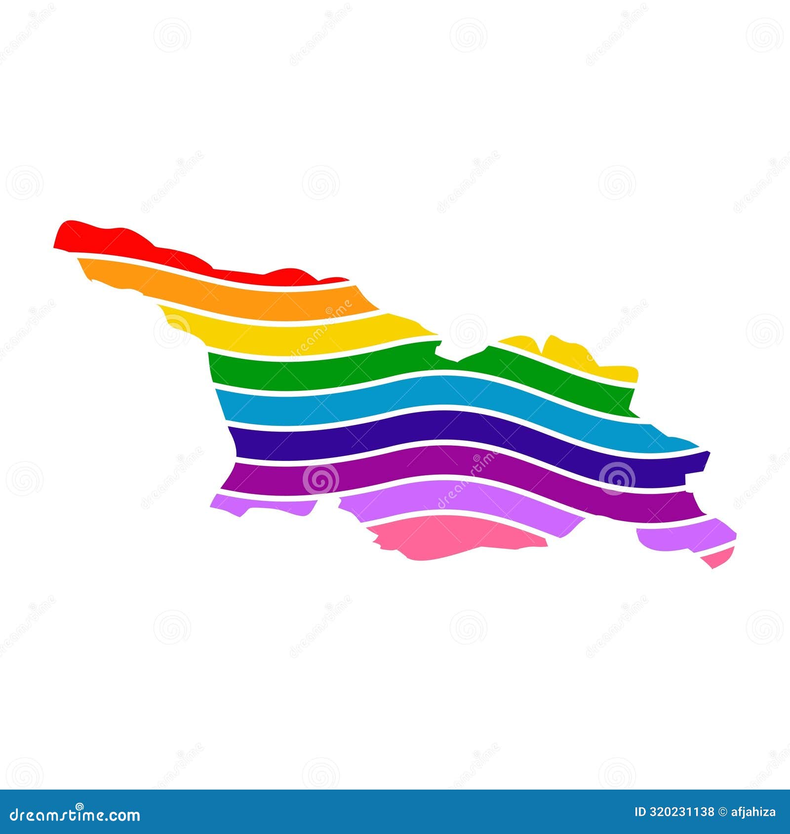 Georgia Swoosh Silhouette Rainbow Map Stock Vector - Illustration of ...