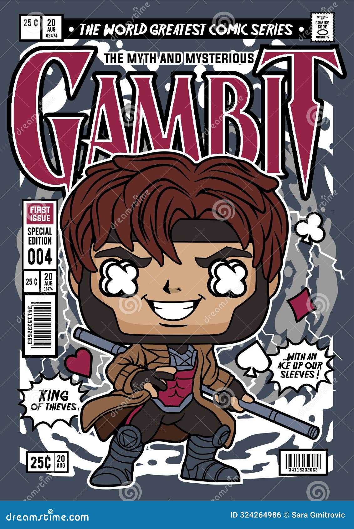 Gambit stock illustration. Illustration of comics, graphics - 324264986