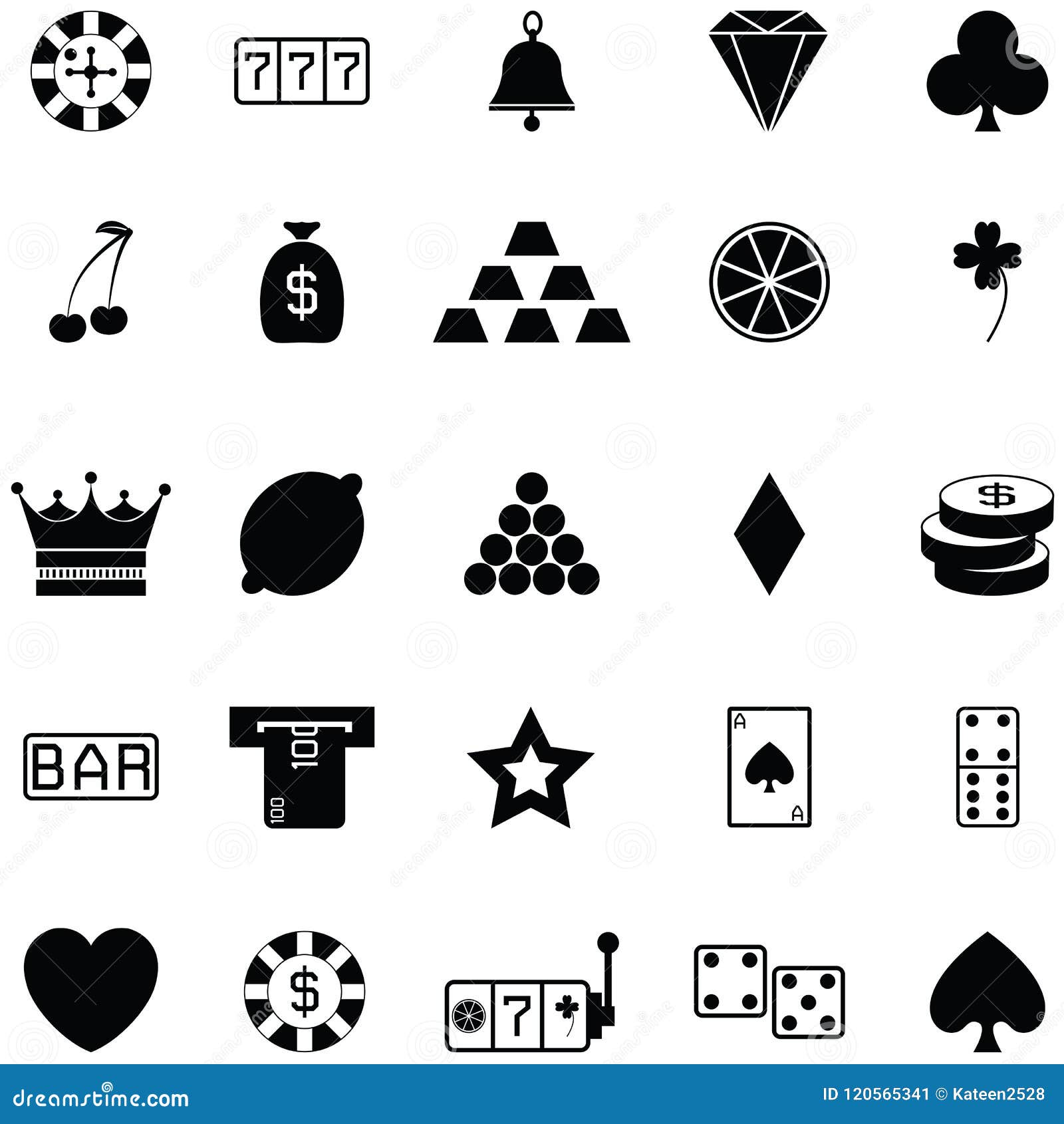 Gamble icon set stock vector. Illustration of luck, machine - 120565341