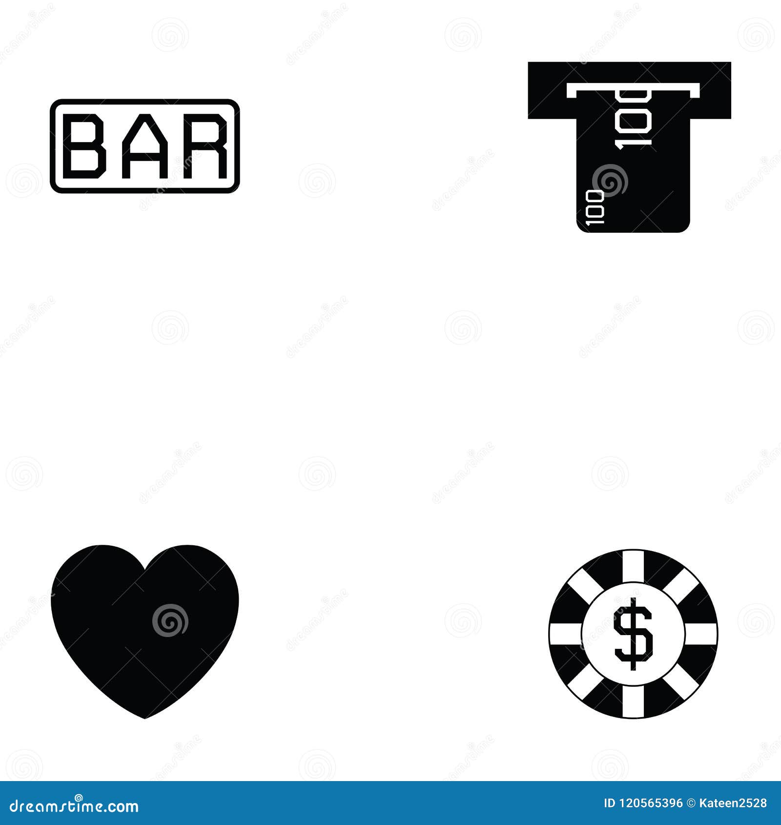 Gamble icon set stock vector. Illustration of vector - 120565396