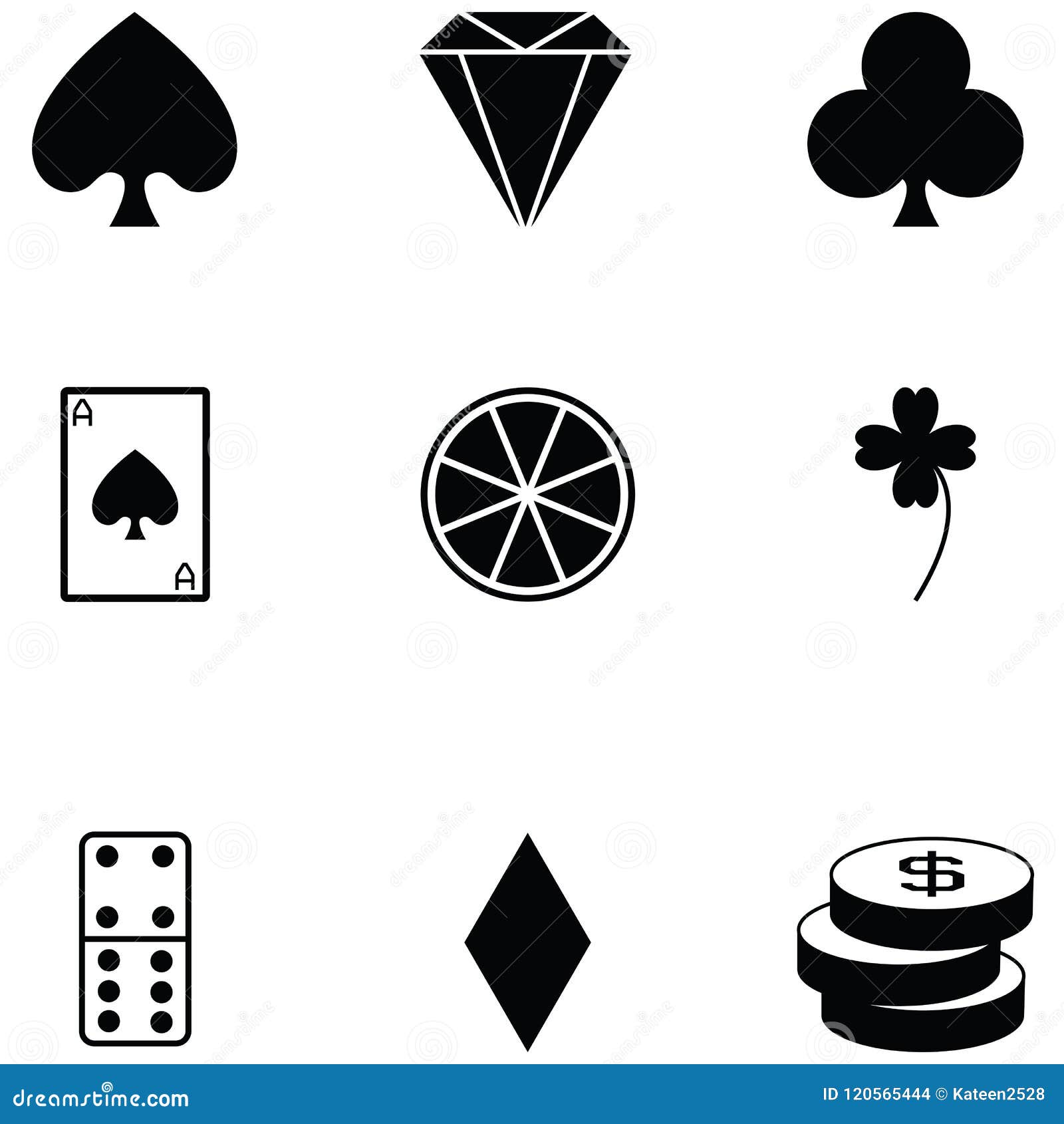 Gamble icon set stock vector. Illustration of poker - 120565444