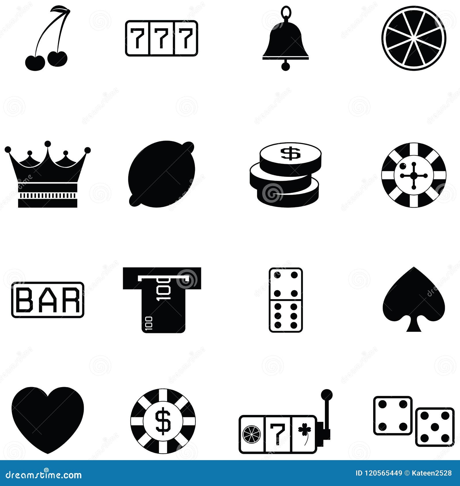 Gamble icon set stock vector. Illustration of money - 120565449